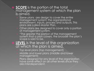 Plans and planning tools (principles of management). | PPTX