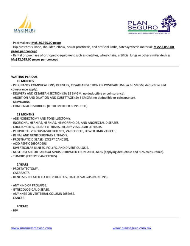 Plan Seguro Optimal Line | PDF