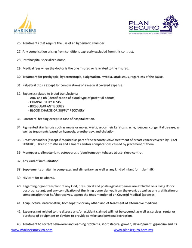 Plan Seguro Optimal Line | PDF