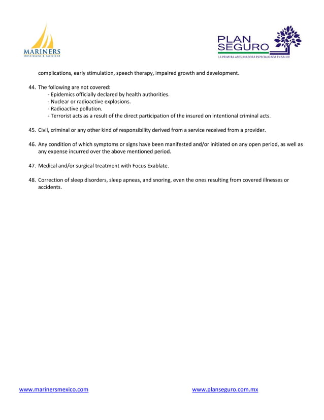 Plan Seguro Optimal Line | PDF