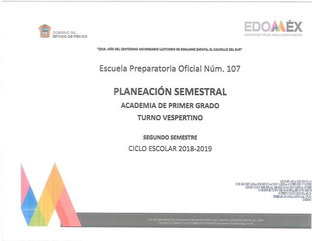 Plan semestral 1 | PDF