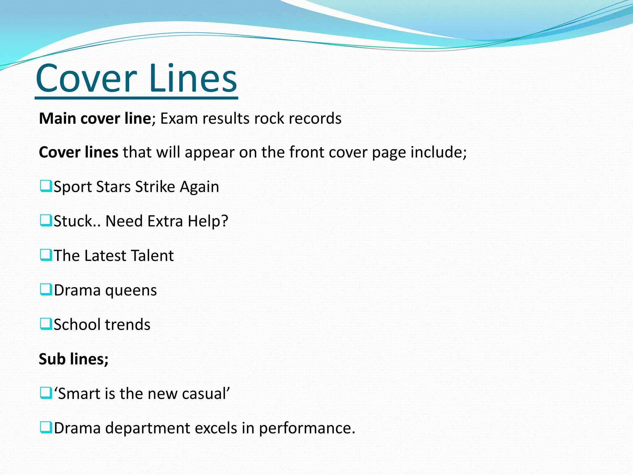 Plans for front cover | PPTX