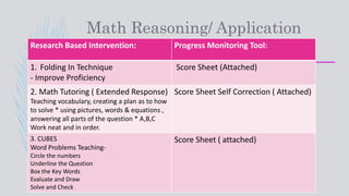 Plans for rti areas of interventions | PPTX | Educational Assessment ...
