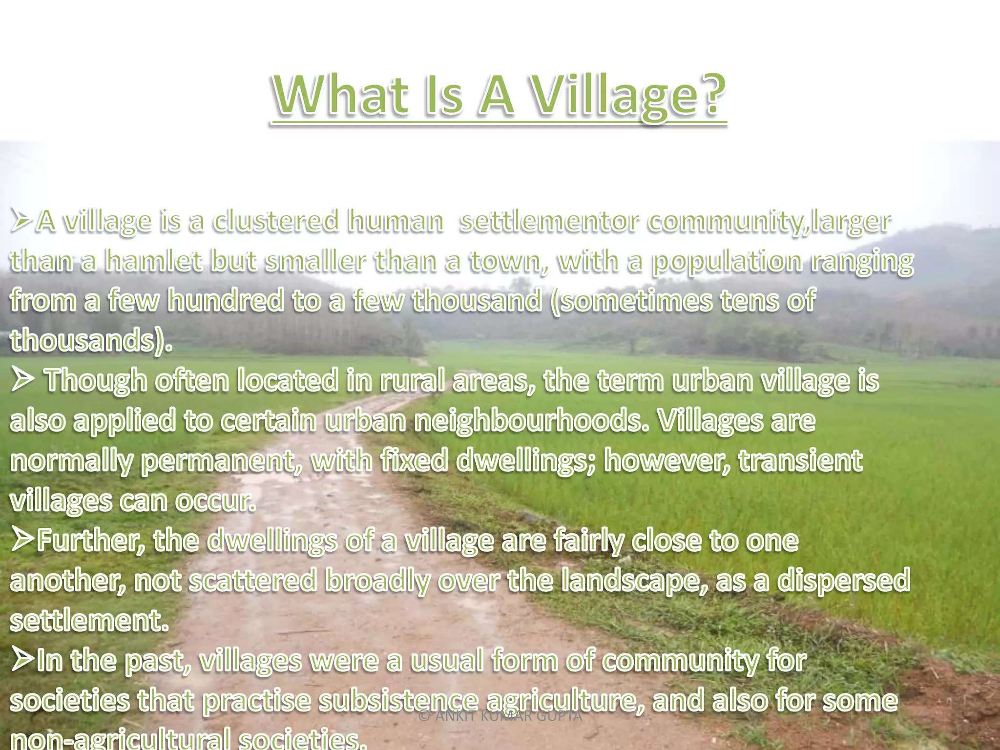 Plans for the development of villages. | PPT