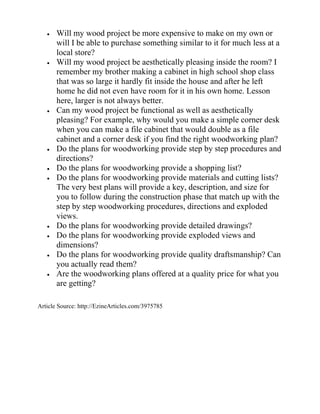 Plans for woodworking | PDF