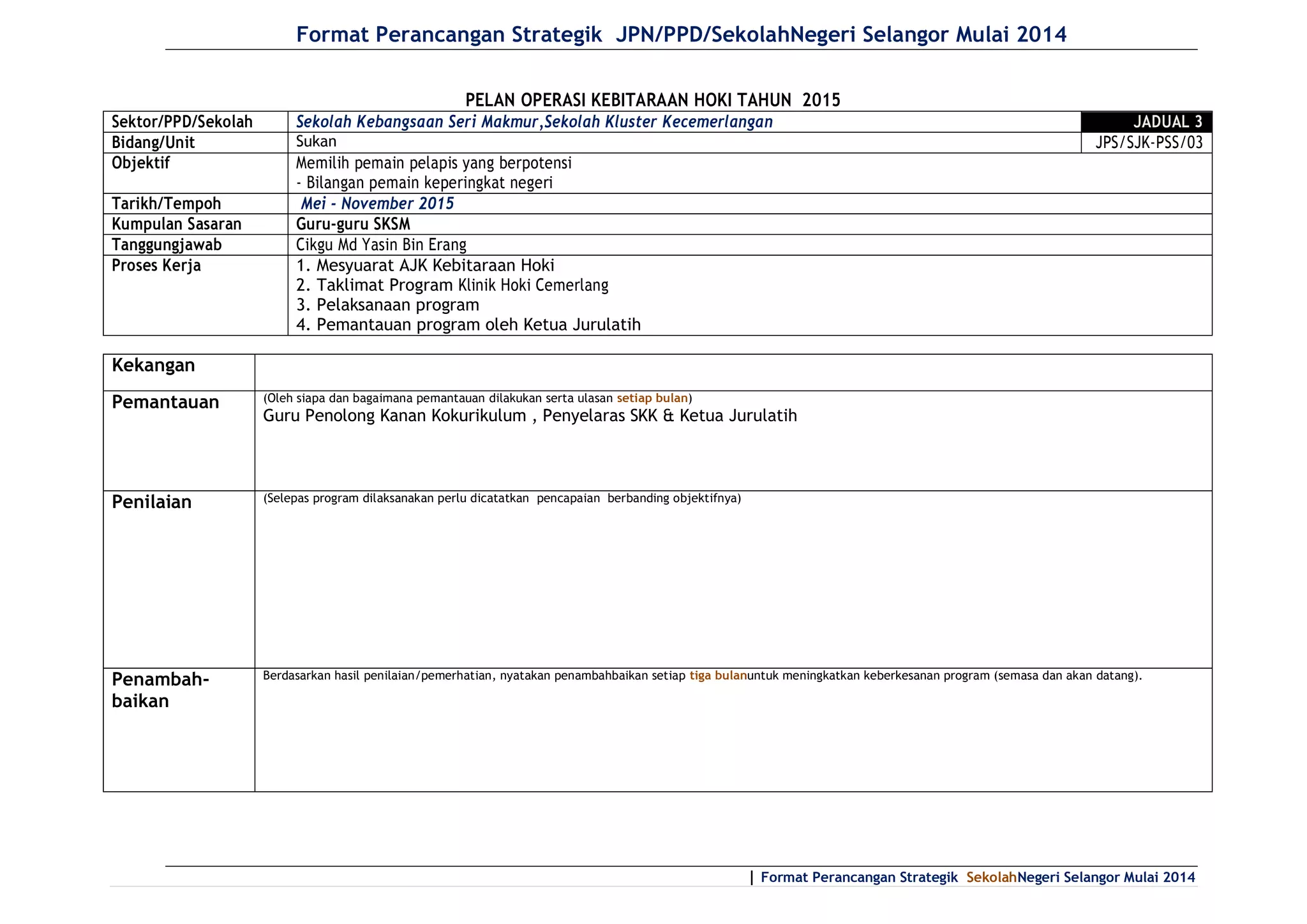 Plan strategik hoki | PDF