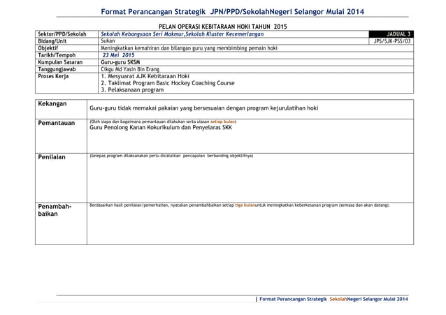 Plan strategik hoki | PDF