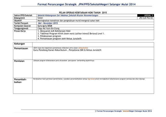 Plan strategik hoki | PDF