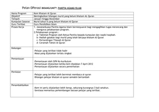 Plan strategik panitia agama islam 2013 | PPT