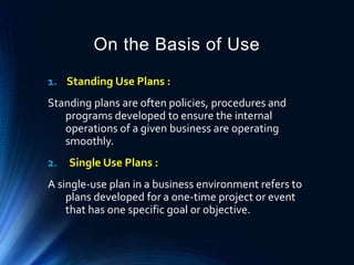 Planning & Types of Plans : By Arham | PPTX