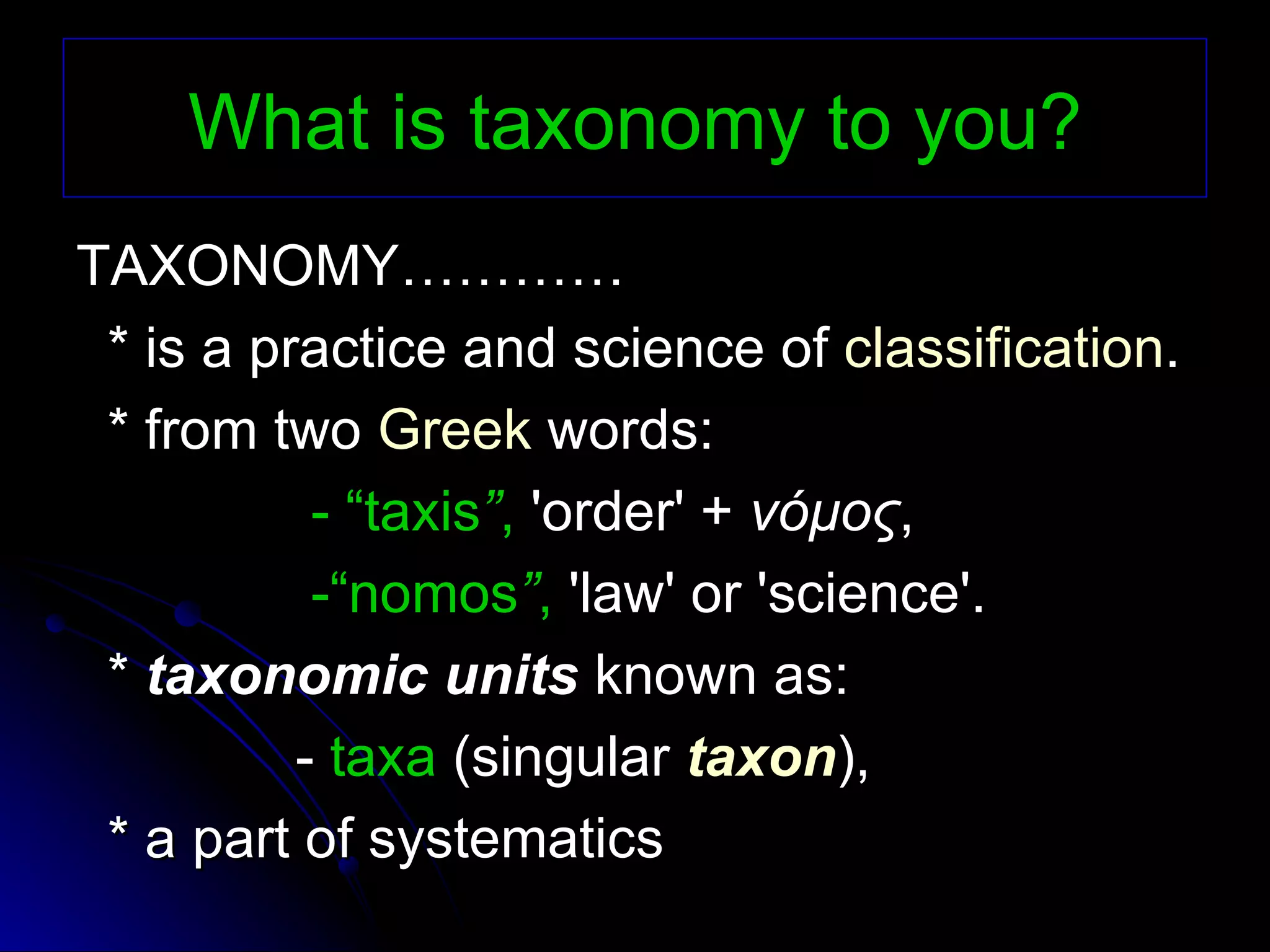 Plant And Animal Taxonomy | PPT
