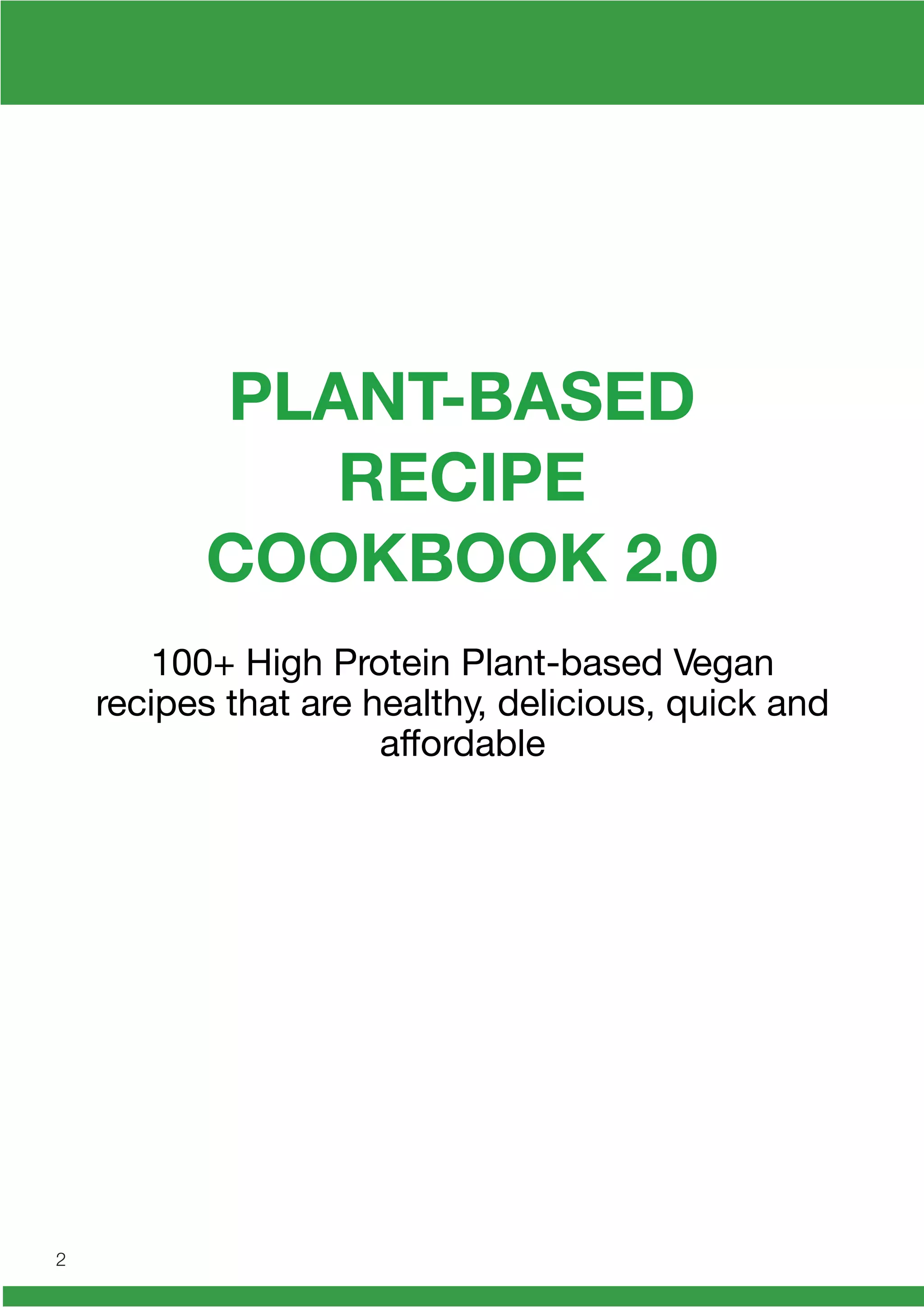 Plant Based Recipe Cookbook 2.0 | PDF