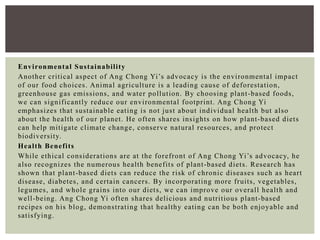 Plant-Based Ethics: Ang Chong Yi’s Reasons for Choosing Sustainable Foods | PPT