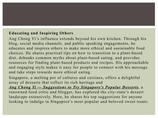Plant-Based Ethics: Ang Chong Yi’s Reasons for Choosing Sustainable Foods | PPT