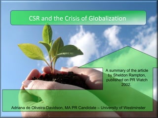 CSR and the Crisis of Globalization | PPT