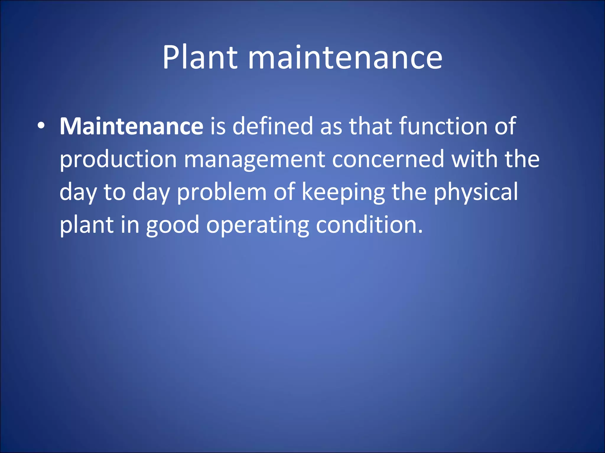 Plant Maintenance | PPT