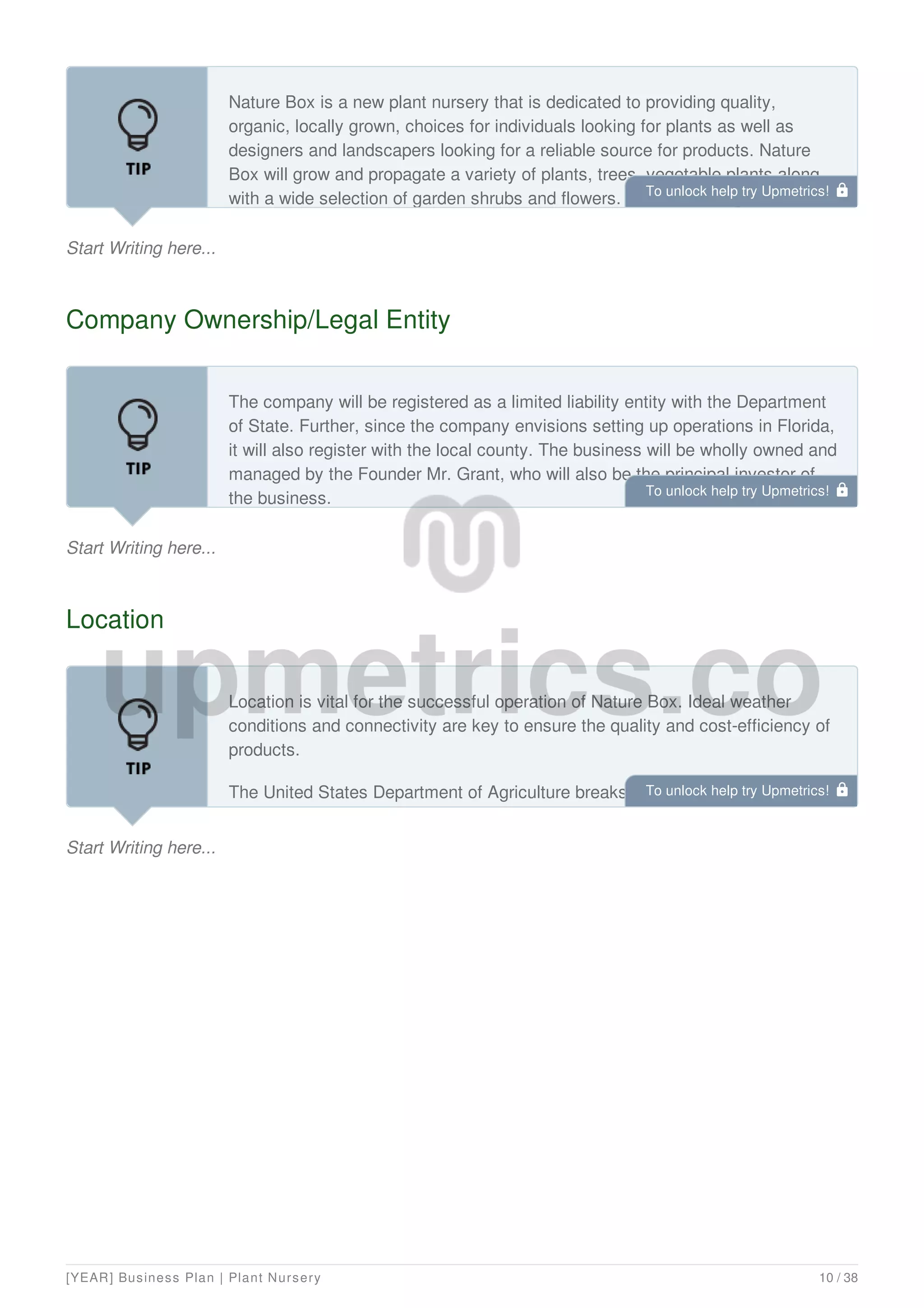Plant Nursery Business Plan Example | PDF