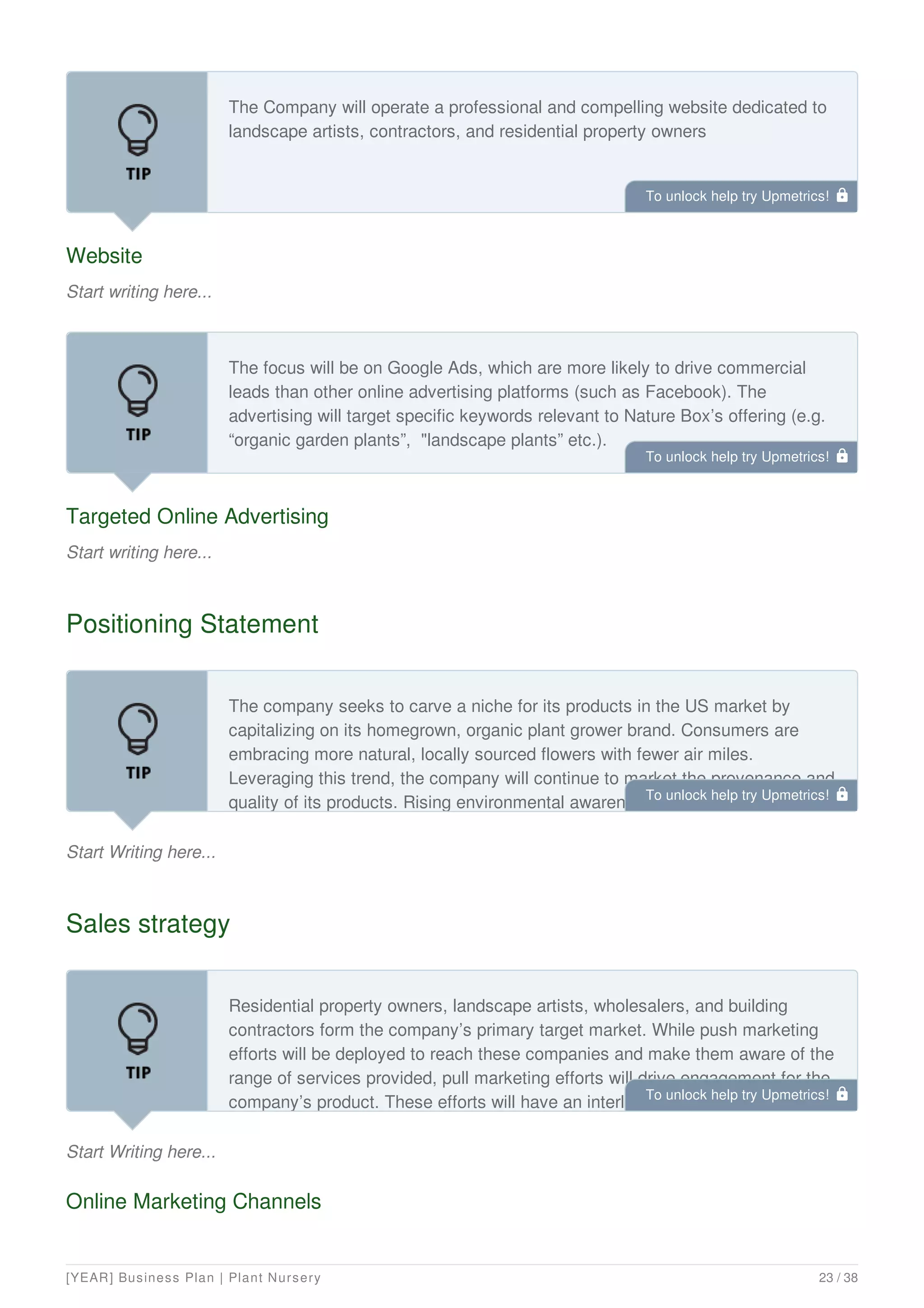 Plant Nursery Business Plan Example | PDF
