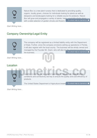 Plant Nursery Business Plan Example | PDF
