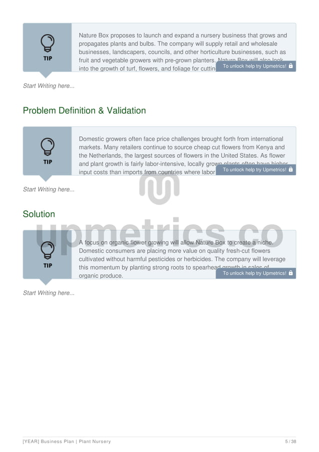 Plant Nursery Business Plan Example | PDF | Gardening | Home & Garden