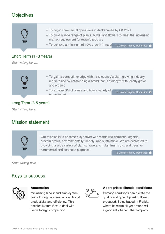 Plant Nursery Business Plan Example | PDF | Gardening | Home & Garden