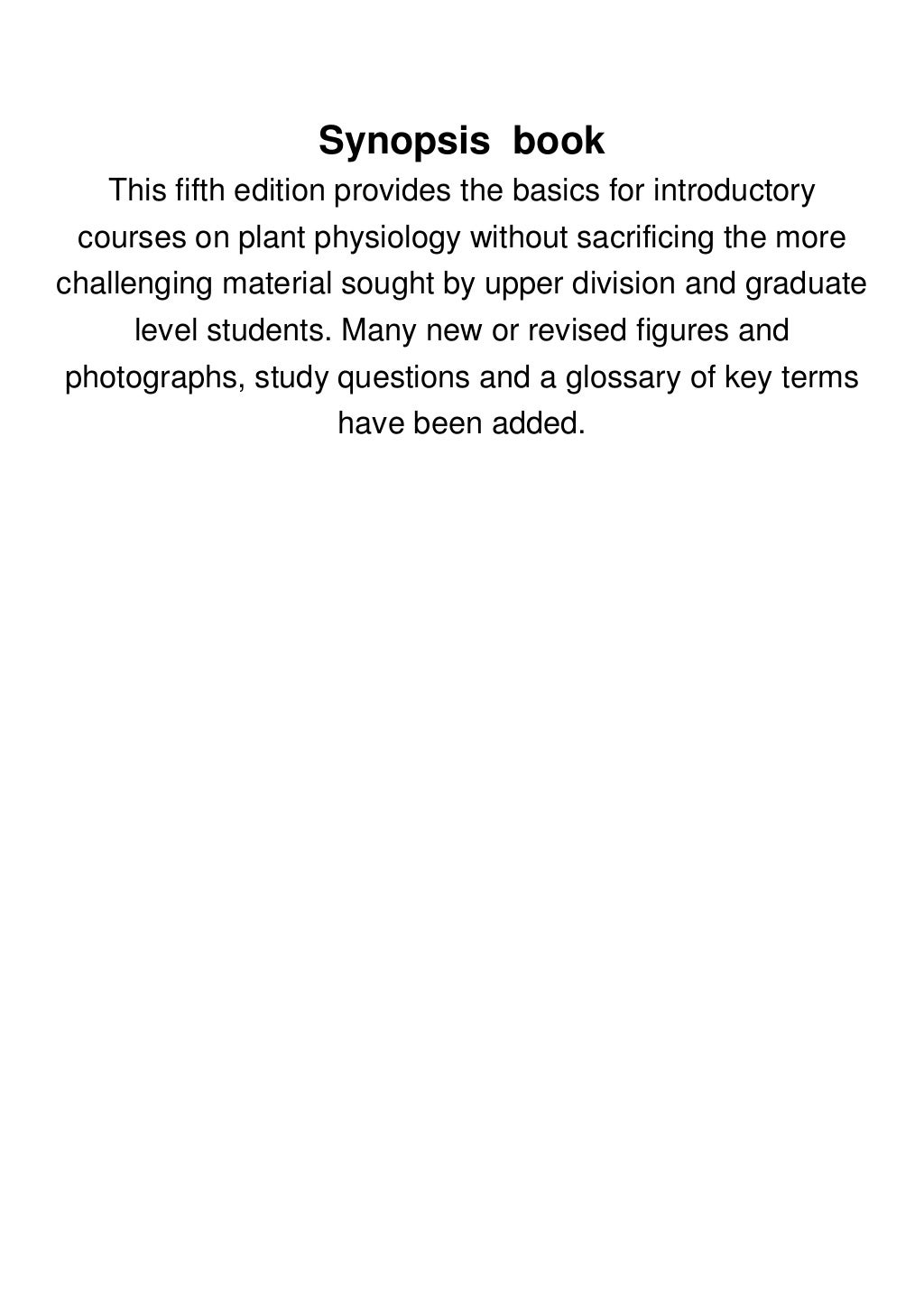 Plant Physiology Plant Physiology