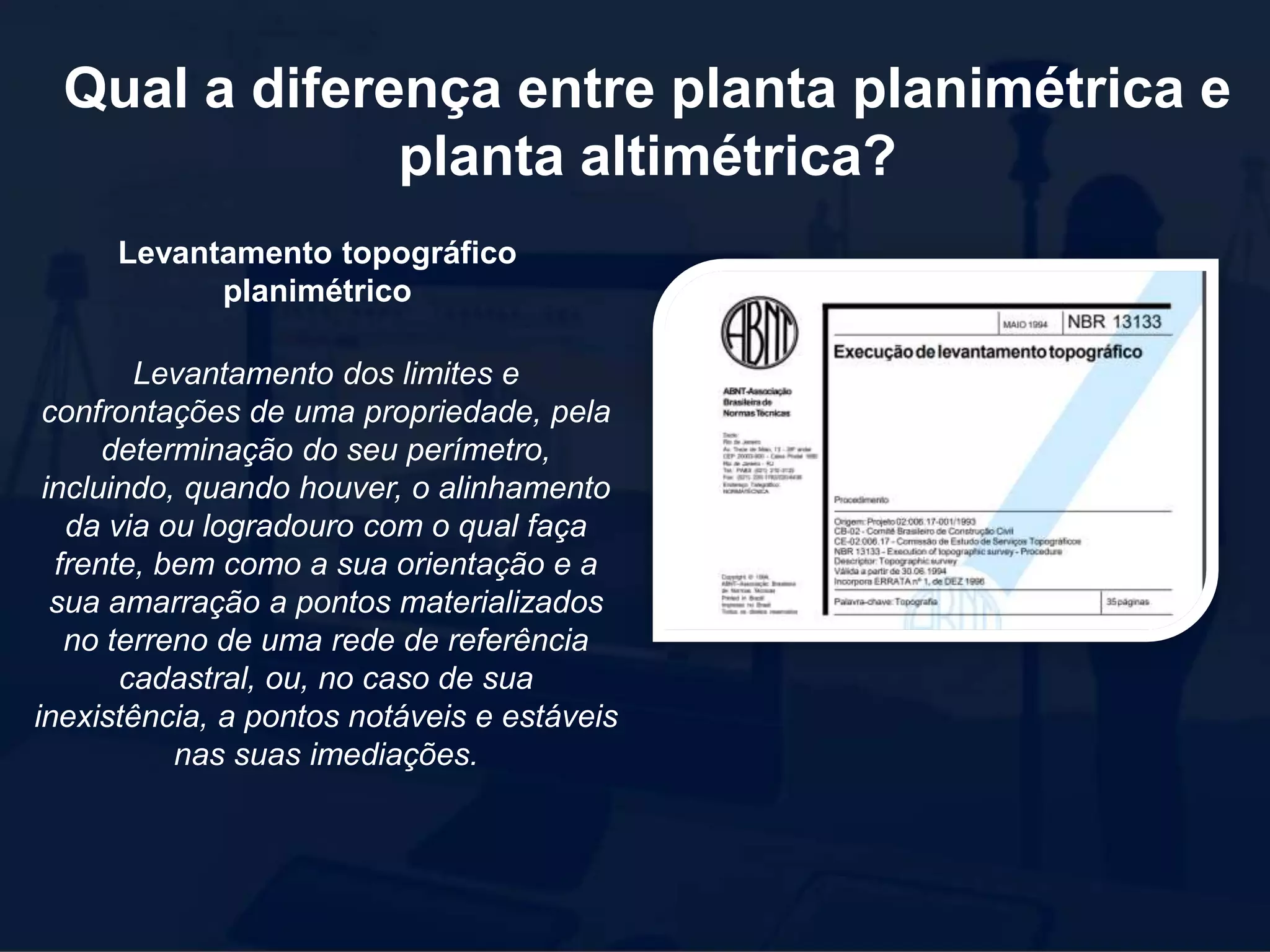 Planta altimétrica: o que é e que elementos deve ter? | PPT