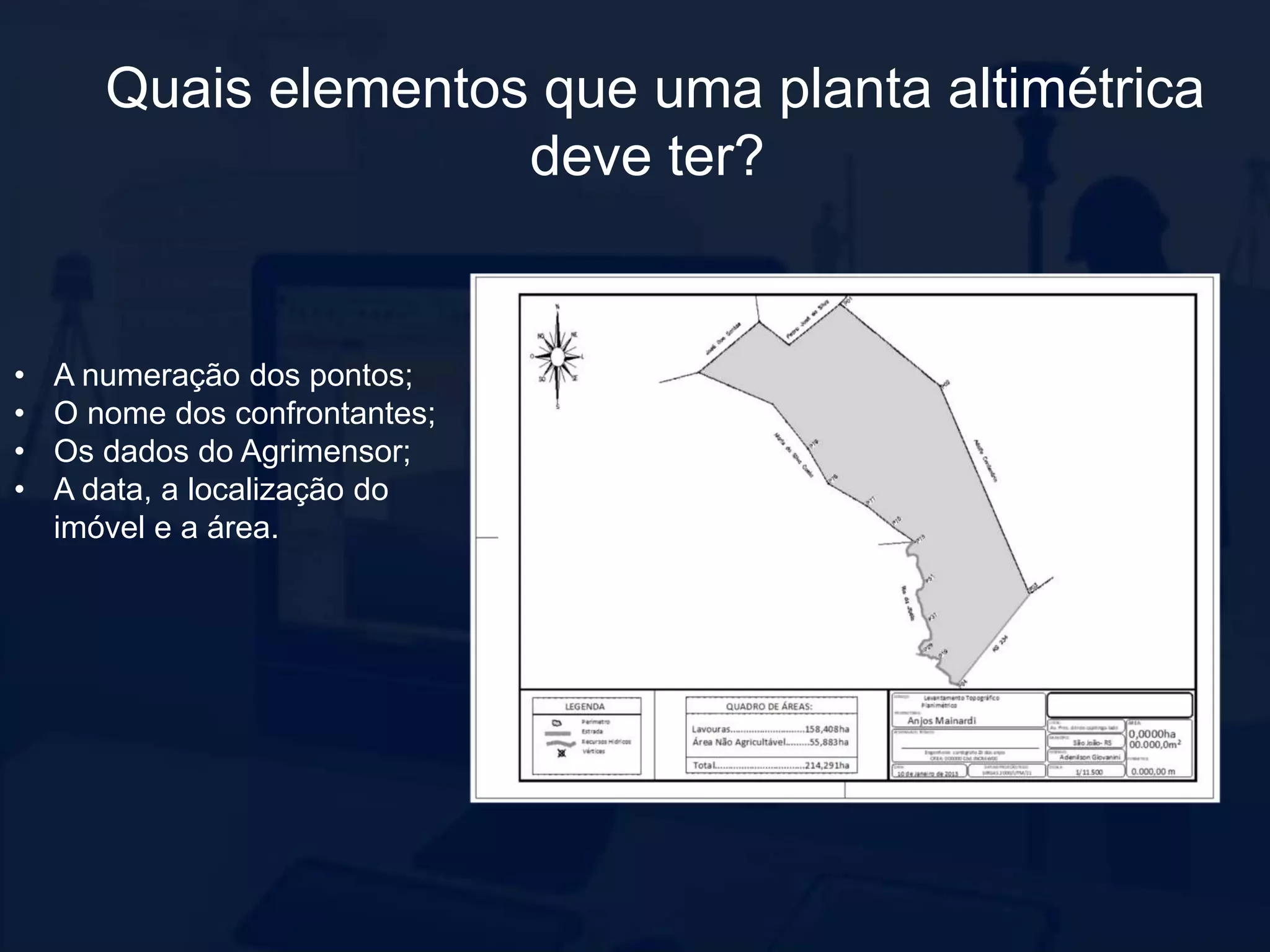 Planta altimétrica: o que é e que elementos deve ter? | PPT
