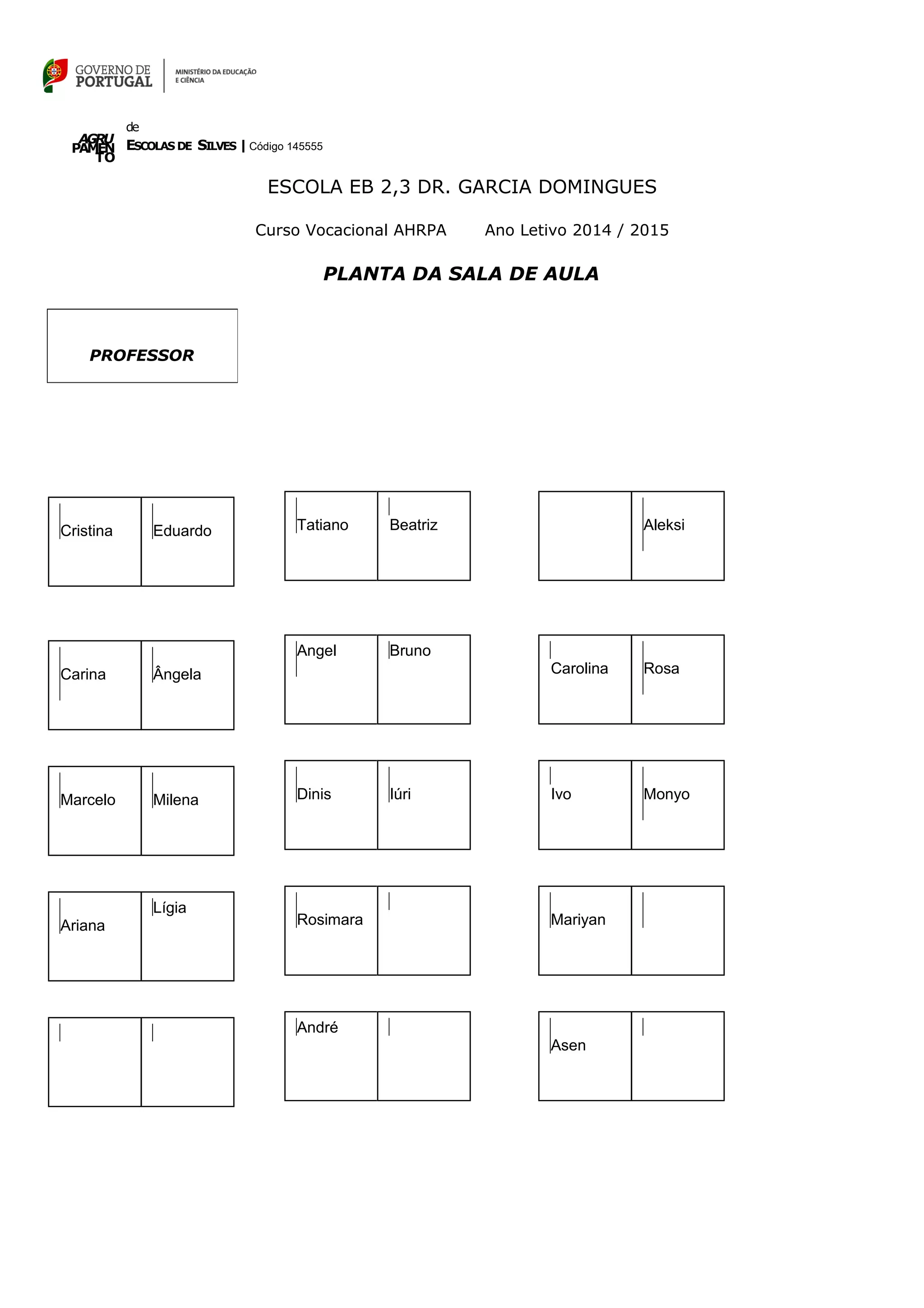 Planta da sala de aula | DOC | Daycare and Pre-School | Parenting