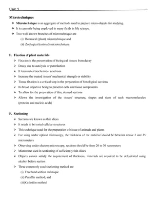 Plant Anatomy and Microtechniques | PDF