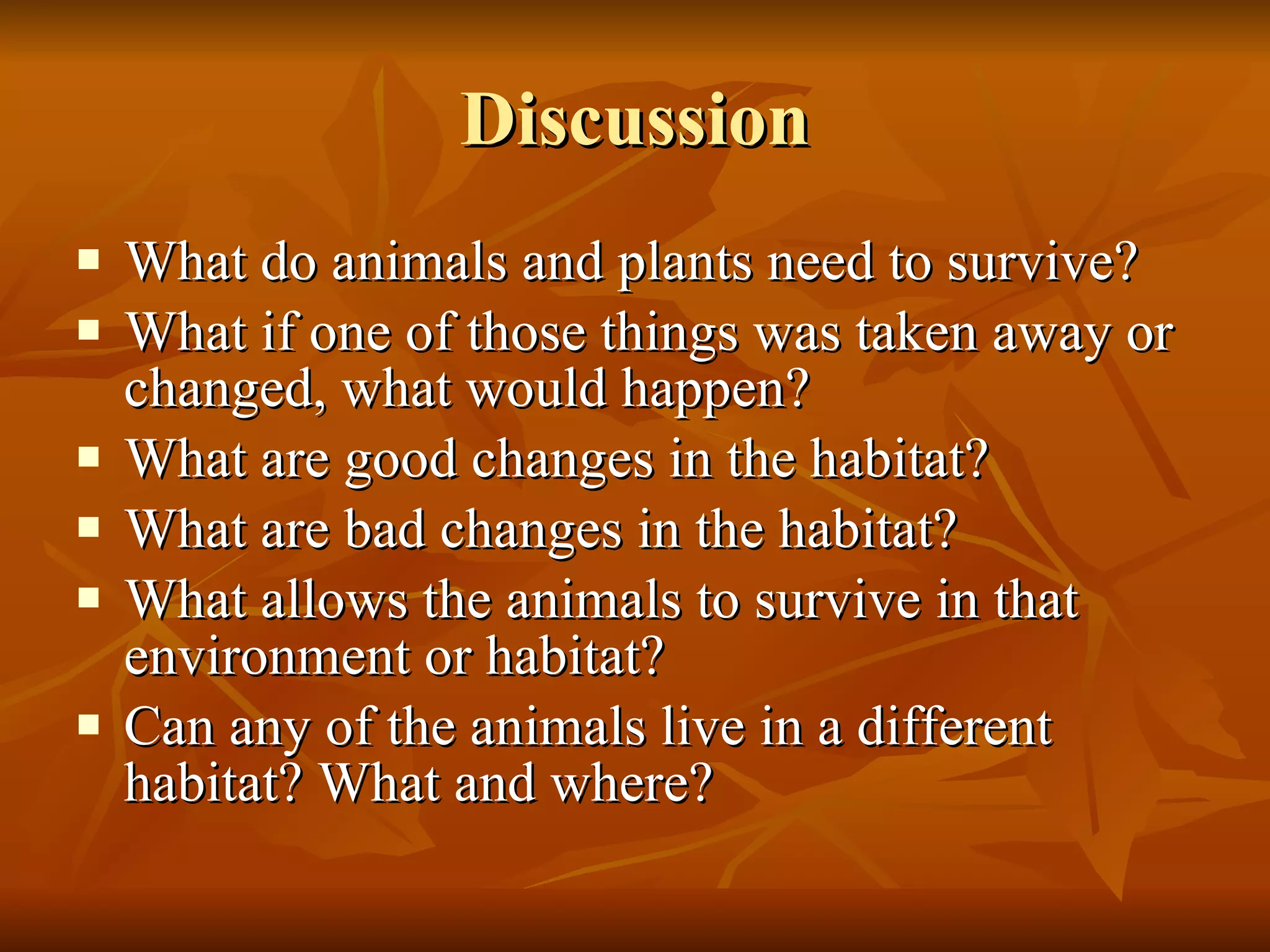 Plant And Animal Environments | PPT