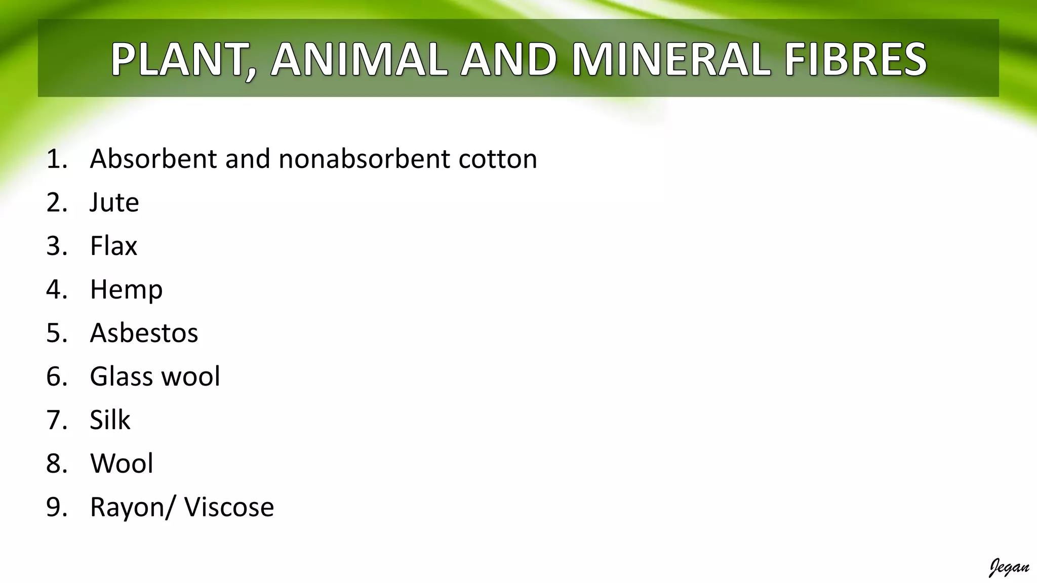 Study of Plant, animal and mineral fibres | PDF