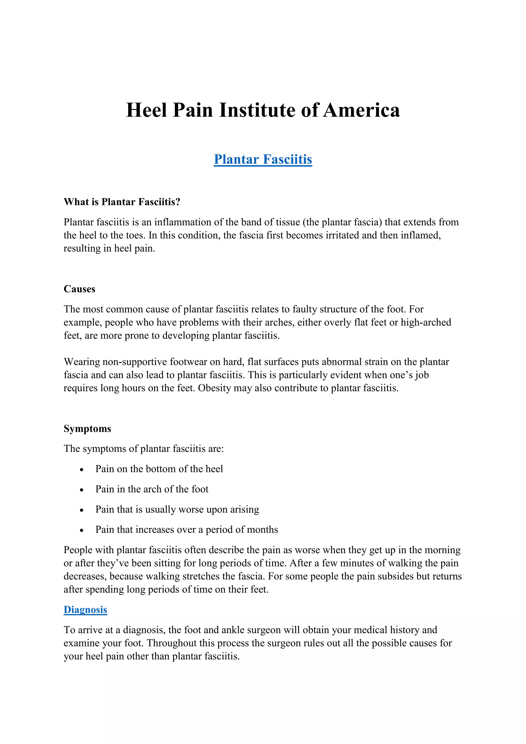 Plantar fasciitis | PDF