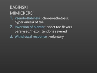 Plantar Reflexes and babinski sign for neurological patients | PPTX