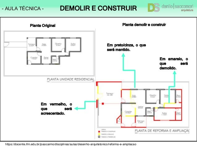 Plantas Técnicas de Piso, Teto e Demolir-Construir