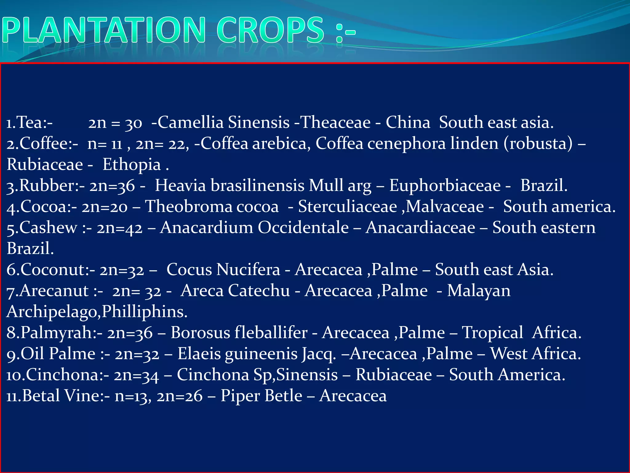 Plantation crops ..3(2+1) | PPTX
