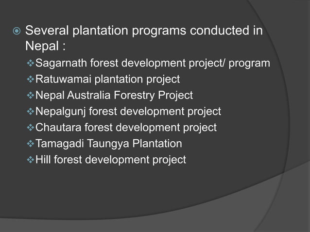 Plantation in nepal and in the tropics prakash thapa | PPT | Free Download