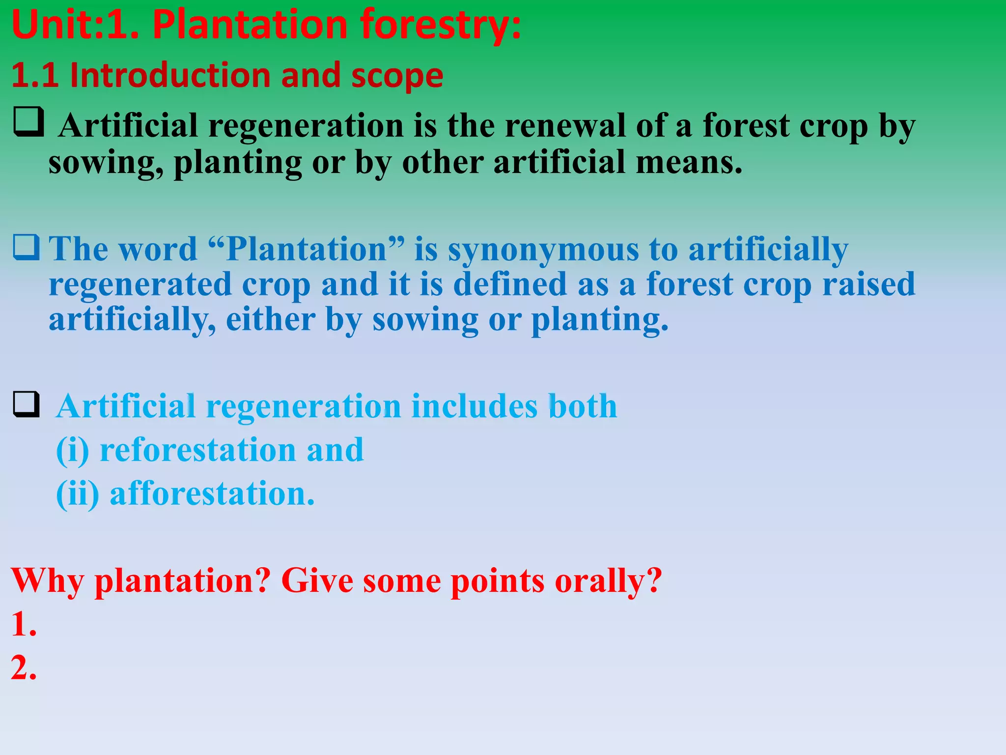 Plantation in Nepal & tropics | PPTX