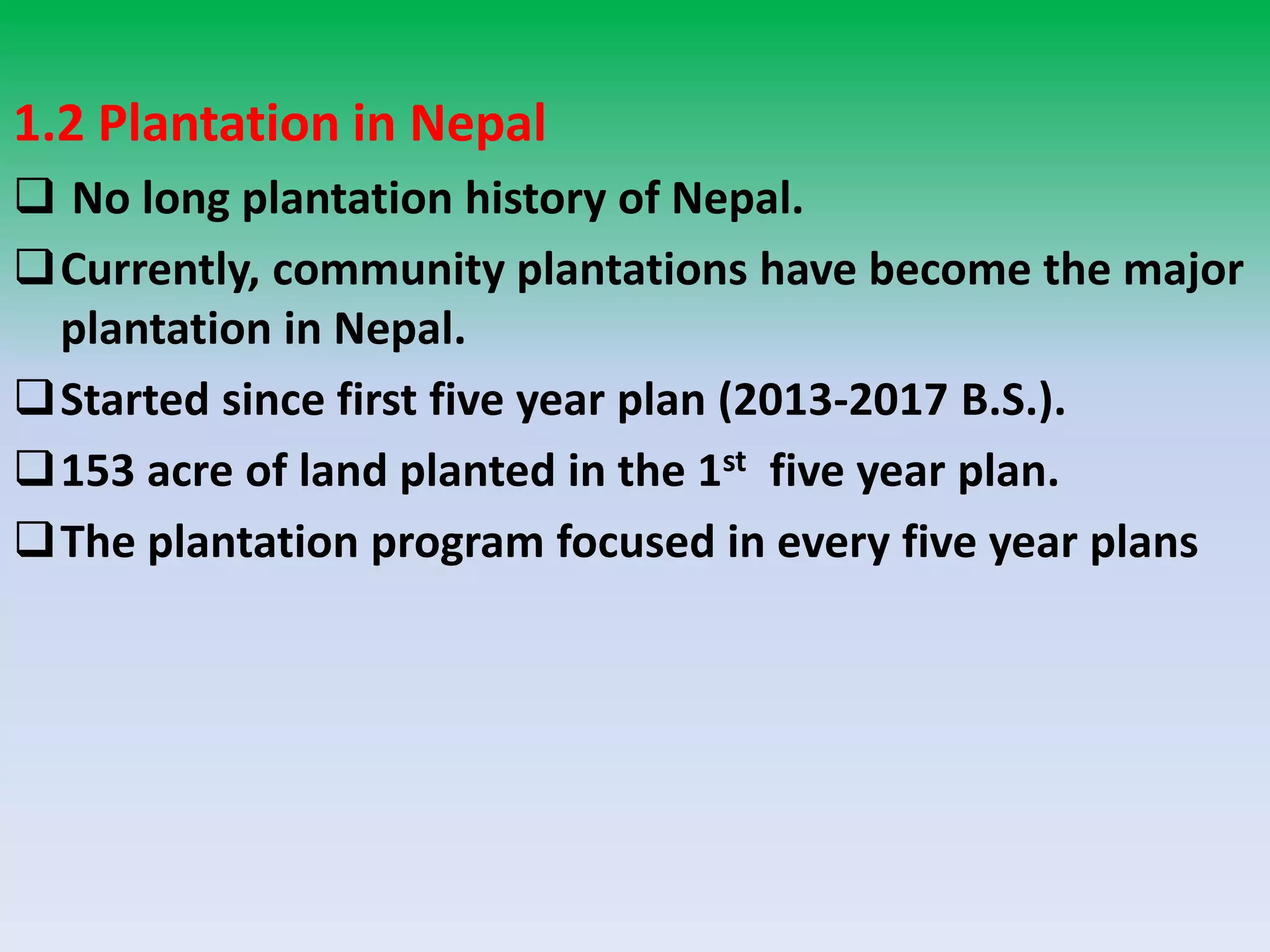Plantation in Nepal & tropics | PPTX