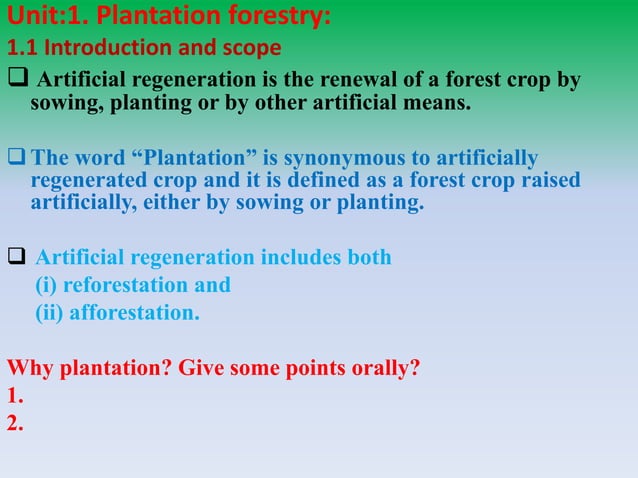 Plantation in Nepal & tropics | PPTX