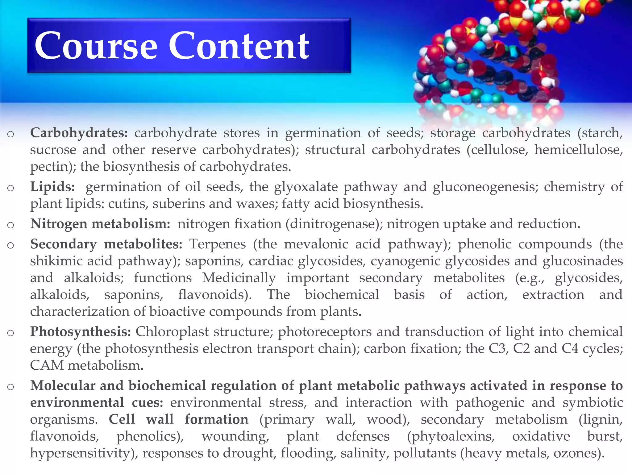 Plant biochemistry | PPTX