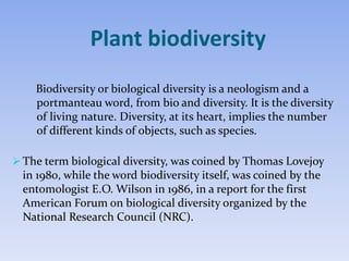 Plant biodivercity | PPTX | Science