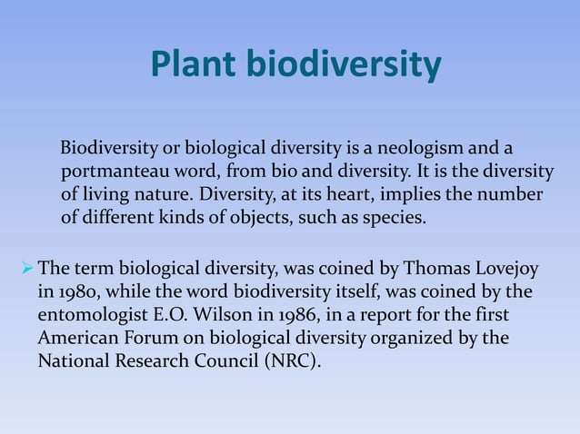 Plant biodivercity | PPTX | Science