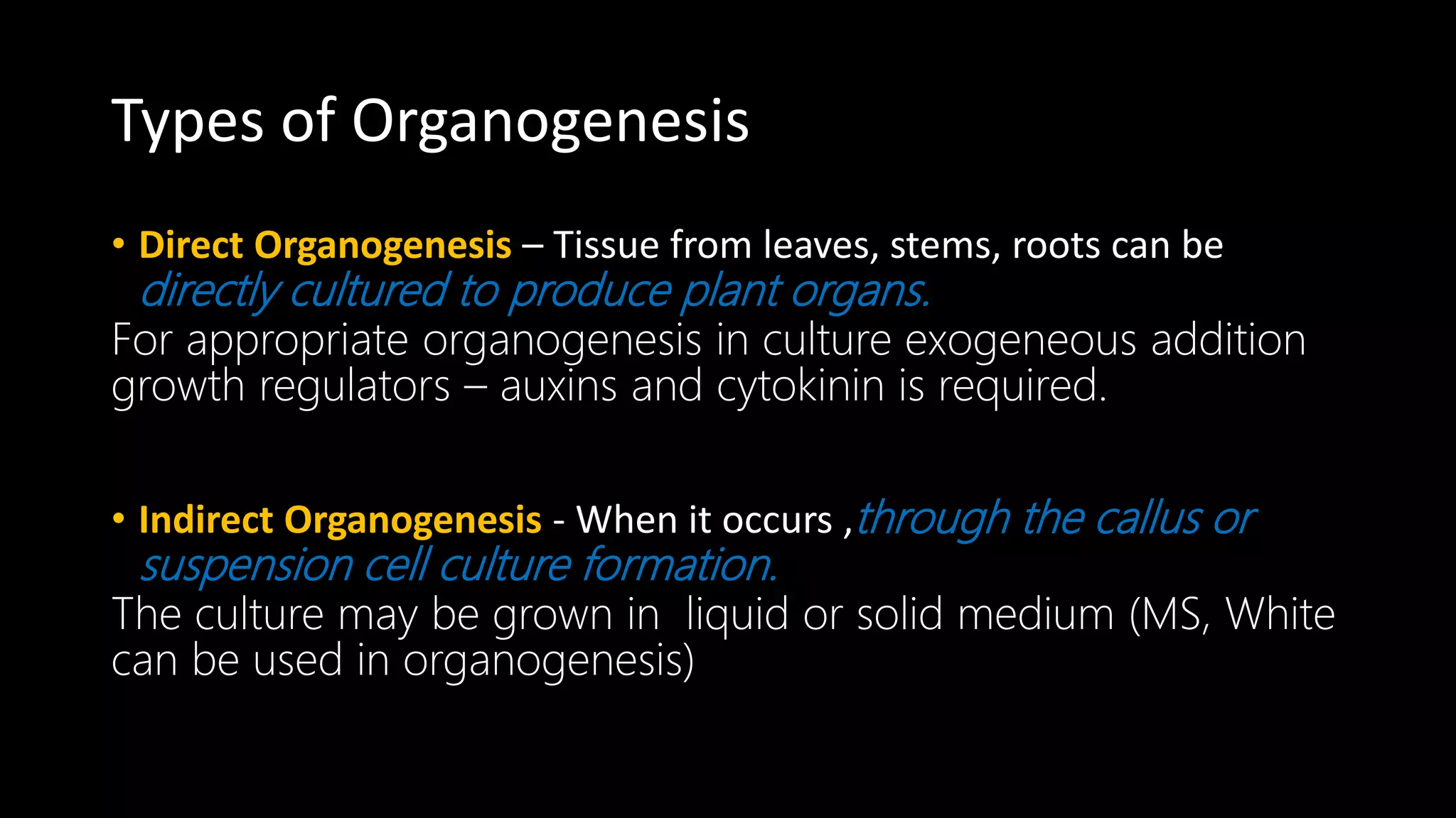 Introduction to Cryo and Organogenesis differentiation | PPTX