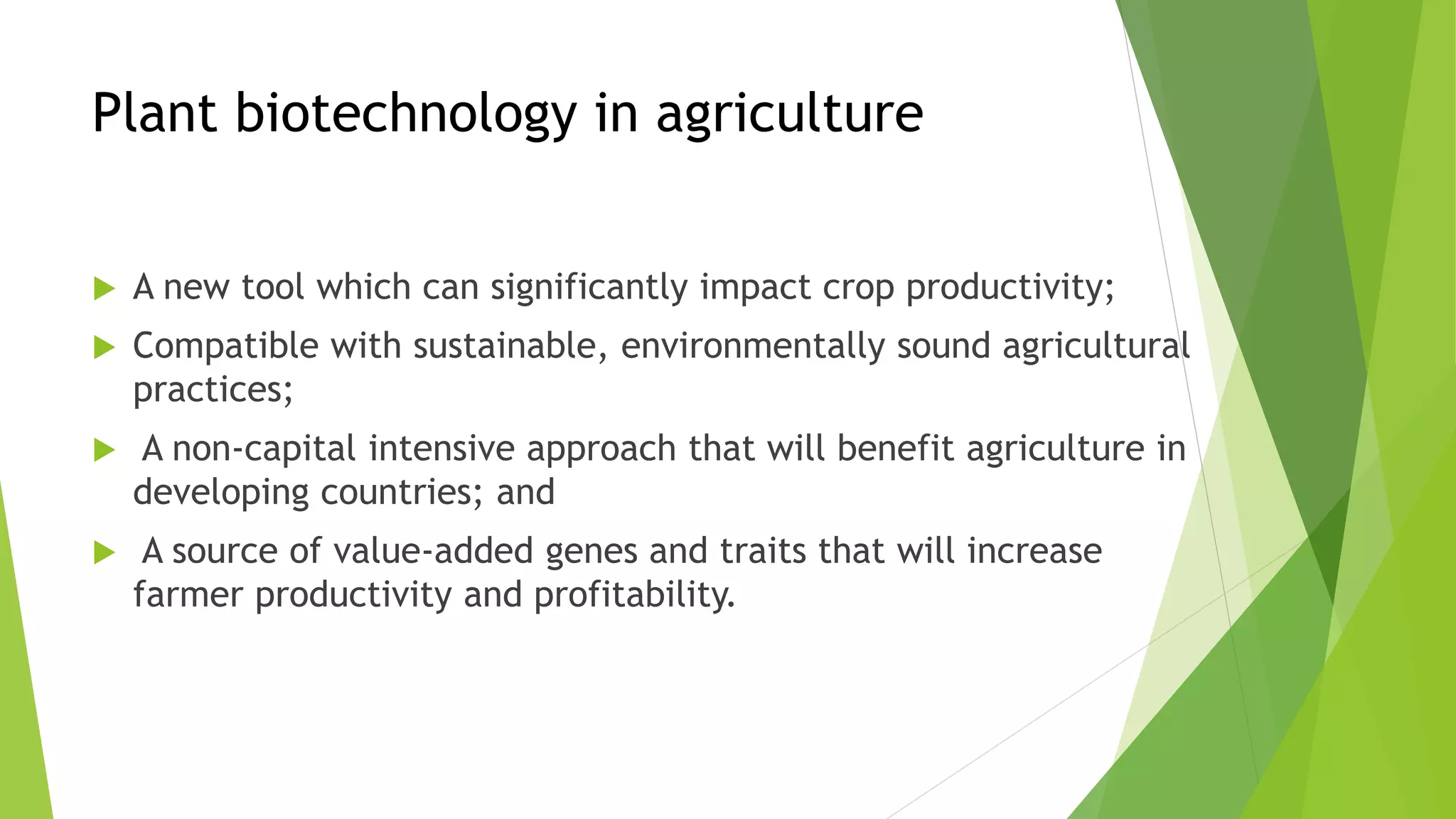 Plant biotechnology and its impacts | PPTX