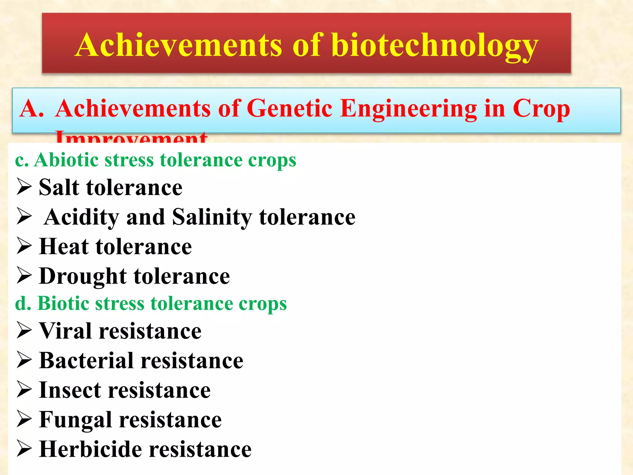 Plant biotechnology, applications, achievements, future.pptx
