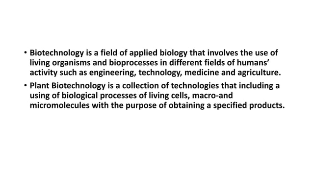 plant biotechnology Lecture note ppt.pptx | Biotech and Biomedical ...