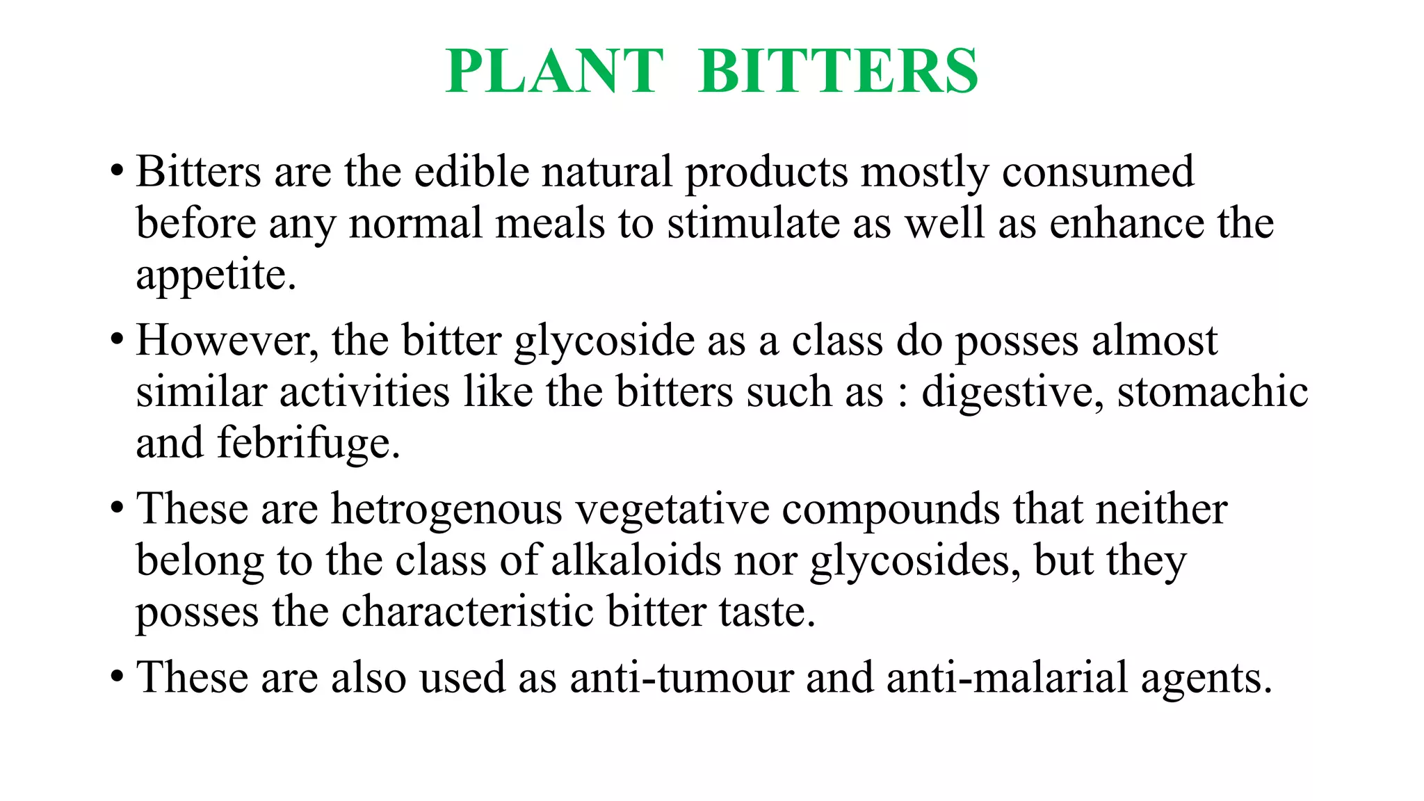 Plant bitters | PPTX