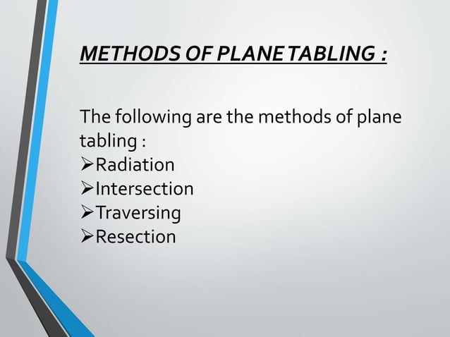 methods of plane table surveying | PPTX