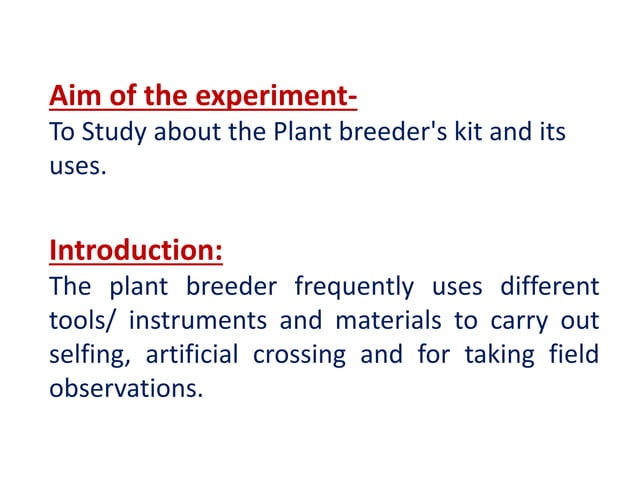 Plant breeder's kit | PDF | Gardening | Home & Garden